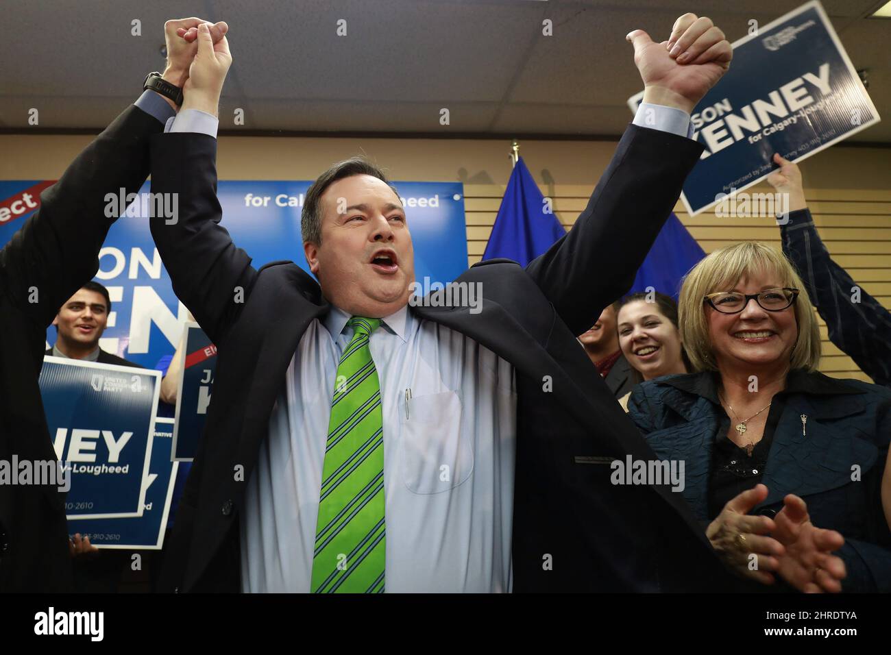 United Conservative Party Leader Jason Kenney reacts to winning the ...