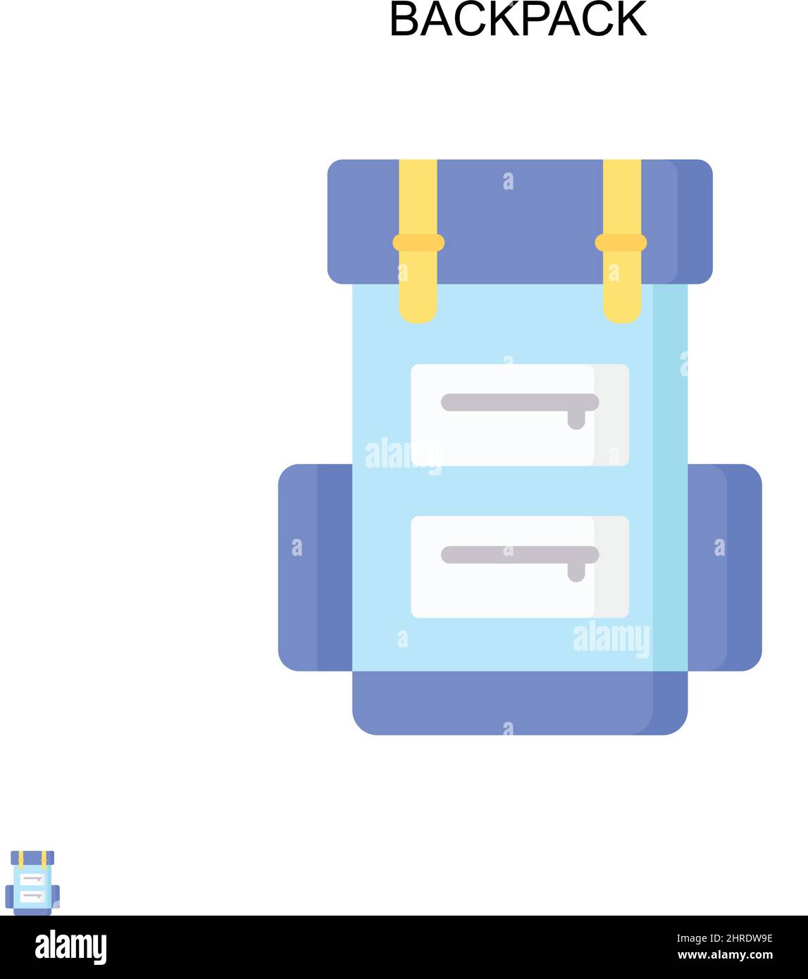 Backpack Simple vector icon. Illustration symbol design template for ...