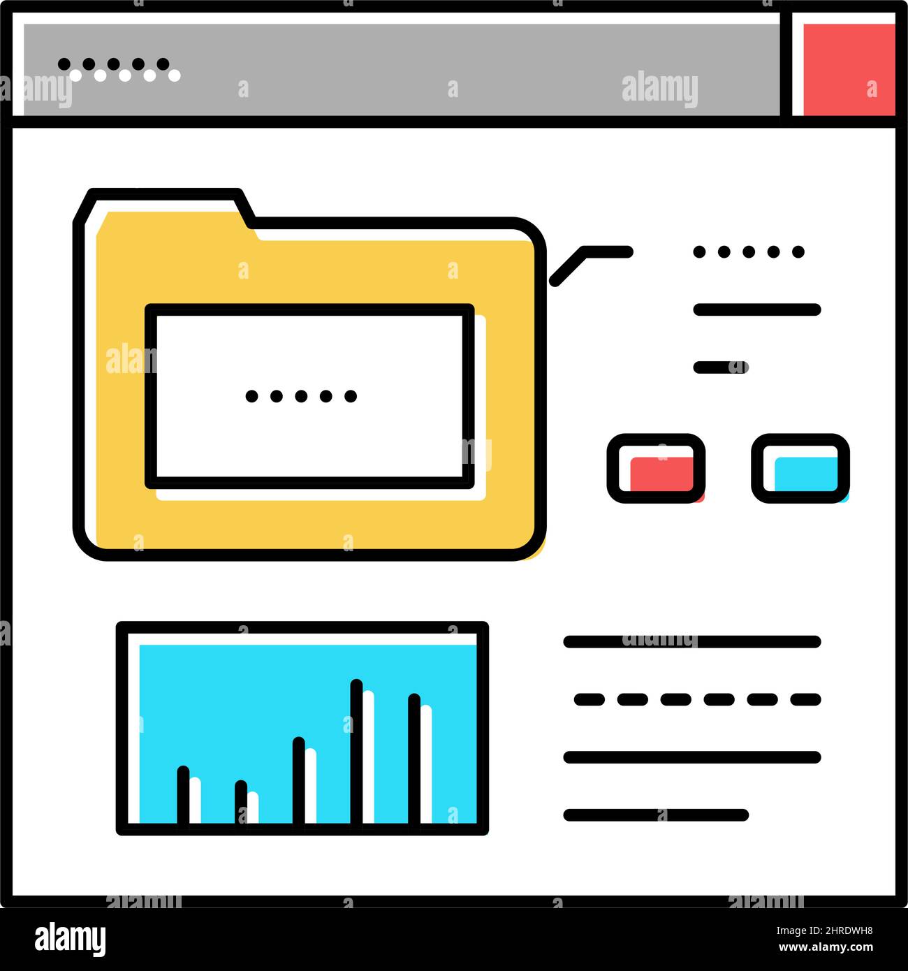 electronic folder fix incident color icon vector illustration Stock ...
