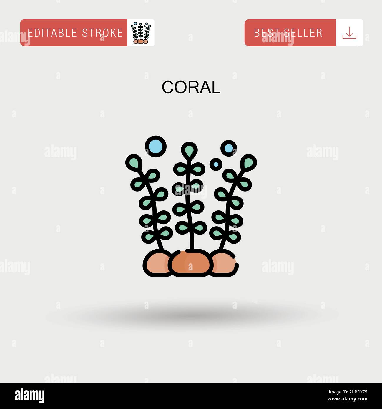 Coral Simple vector icon Stock Vector Image & Art - Alamy