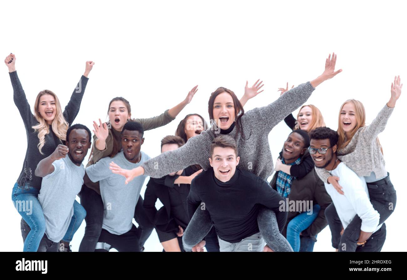 group of diverse young people have fun together Stock Photo - Alamy