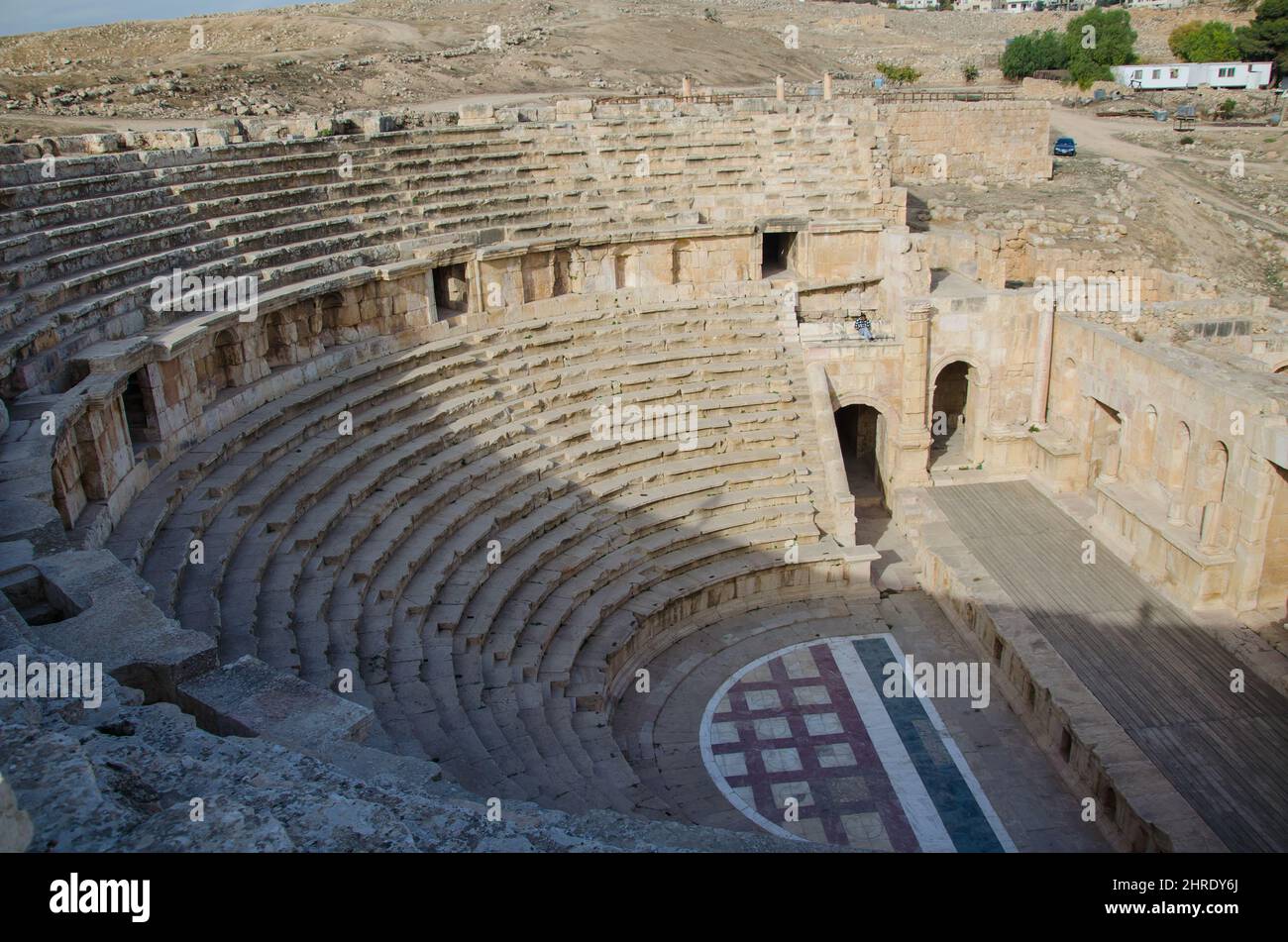 Mesmerizing view of the ancient Roman amphitheater in the Roman city of ...