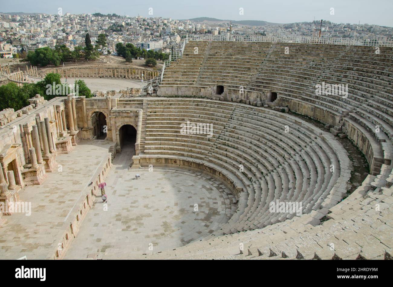 Mesmerizing view of the ancient Roman amphitheater in the Roman city of ...