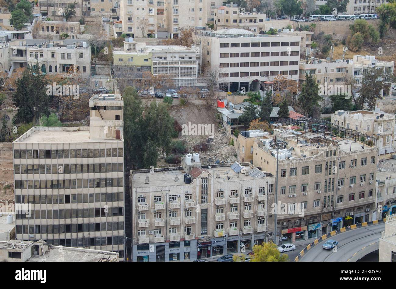Aerial shot of old buildings on a sunny day in Amman, Jordan Stock ...
