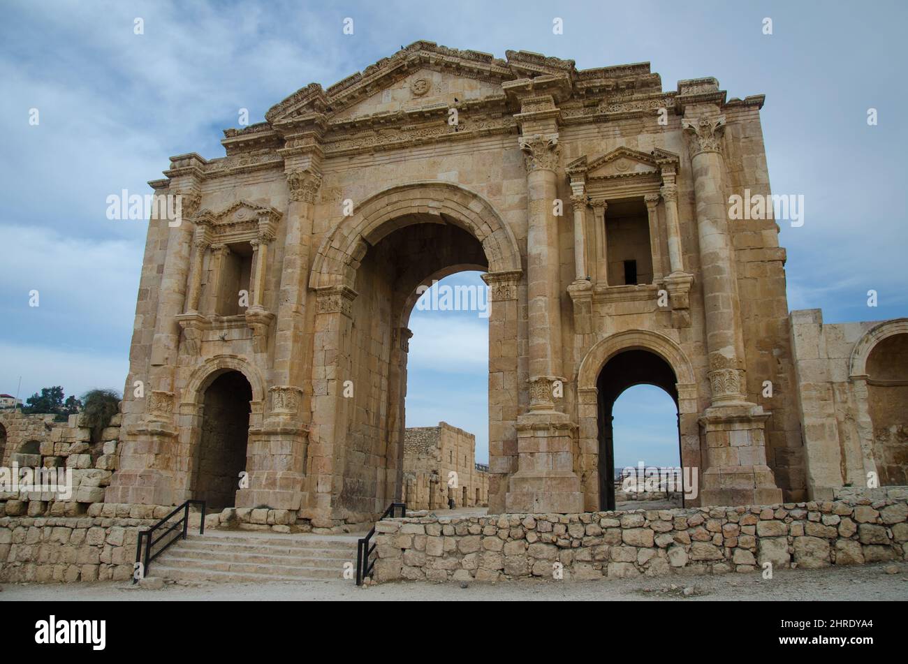 Arch of Hadrian. Archaeological Site of Jerash. Historical place in ...