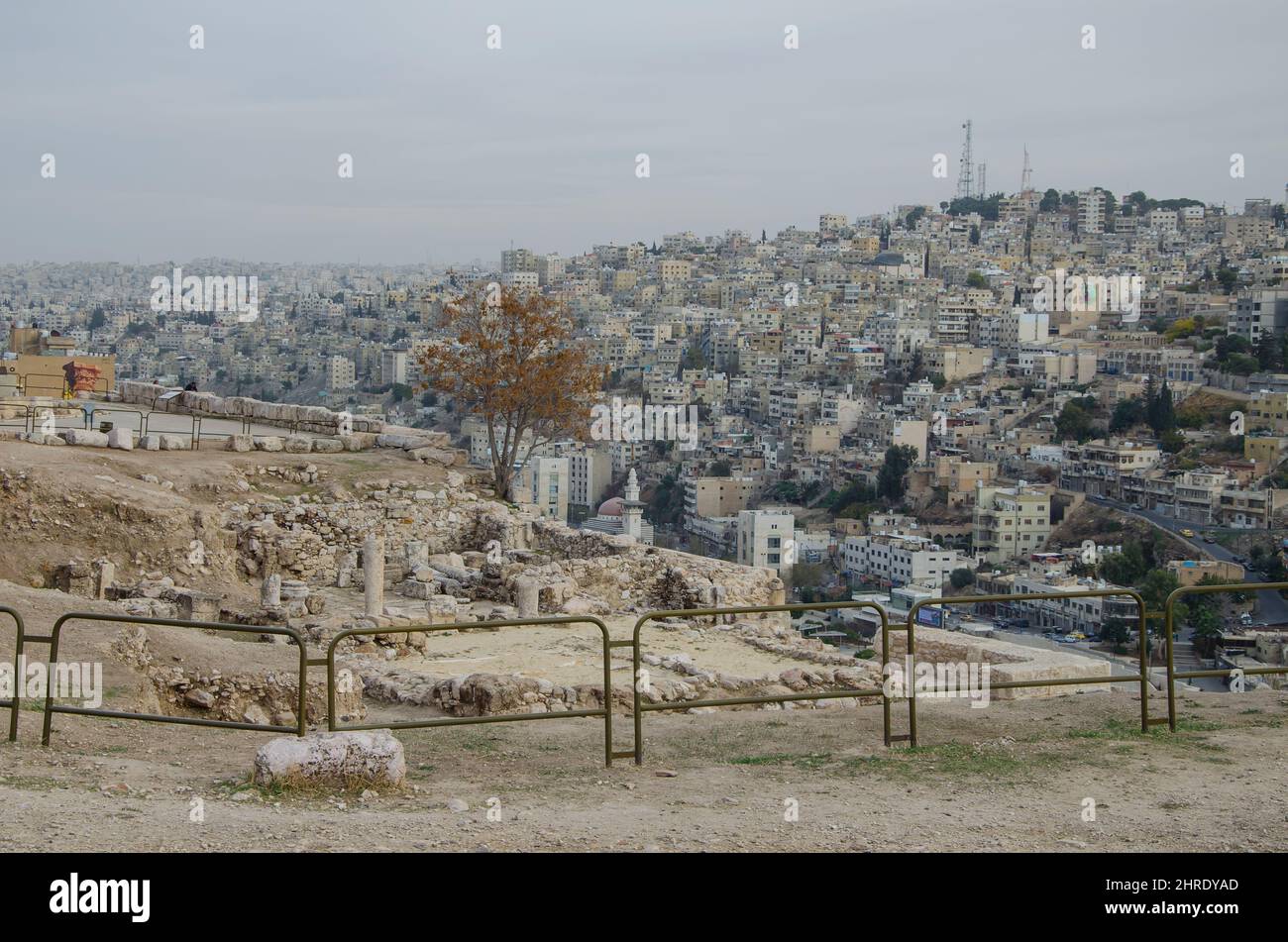 Aerial shot of old buildings on a sunny day in Amman, Jordan Stock ...