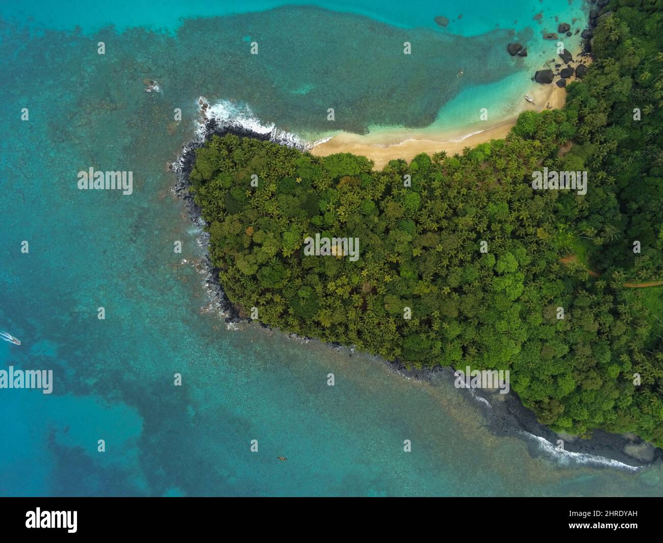 Beautiful view of the Banana Beach on Principe Island, Sao Tome and ...