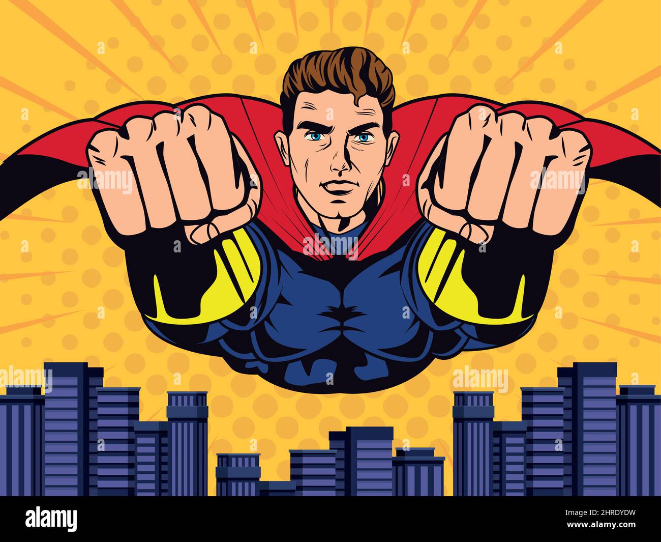 superhero flying pop art Stock Vector Image & Art - Alamy