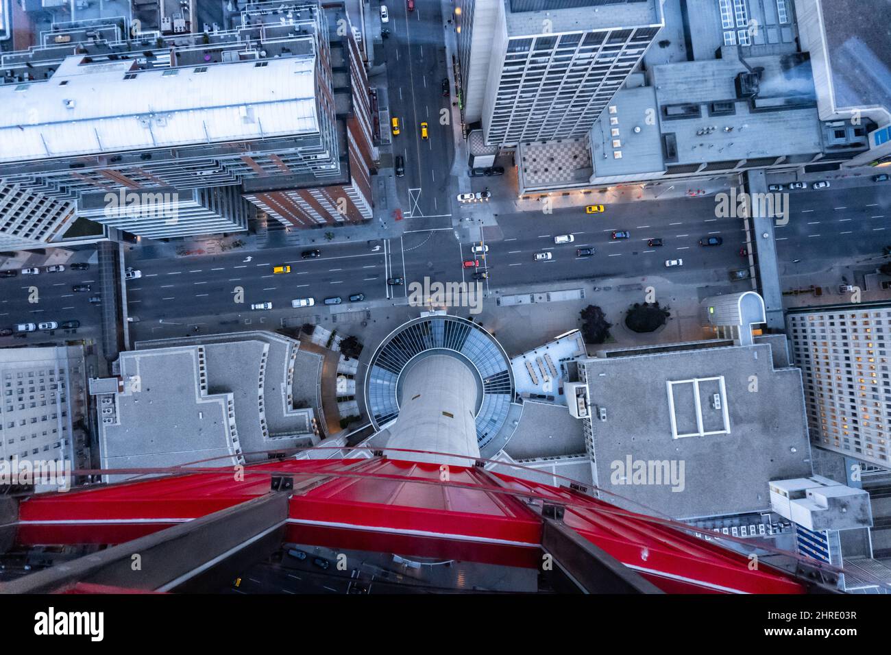 View of the street from Calgary Tower. Calgary, Canada Stock Photo - Alamy