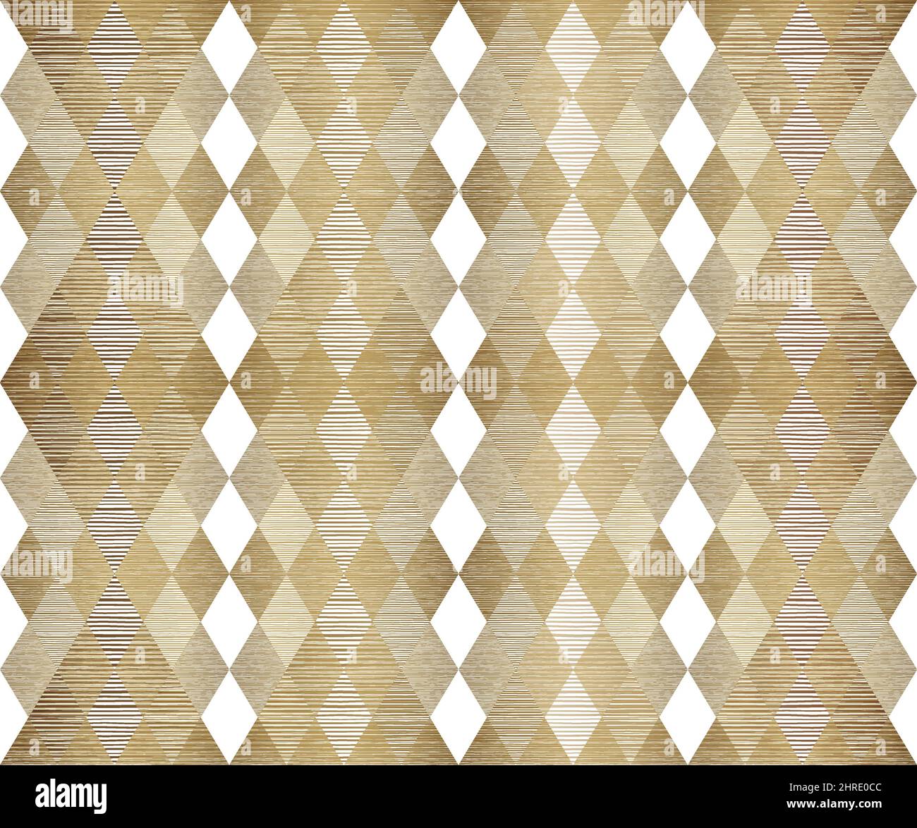 Rhombus Shape Seamless Pattern Design in Gold and White Geometric Style ...