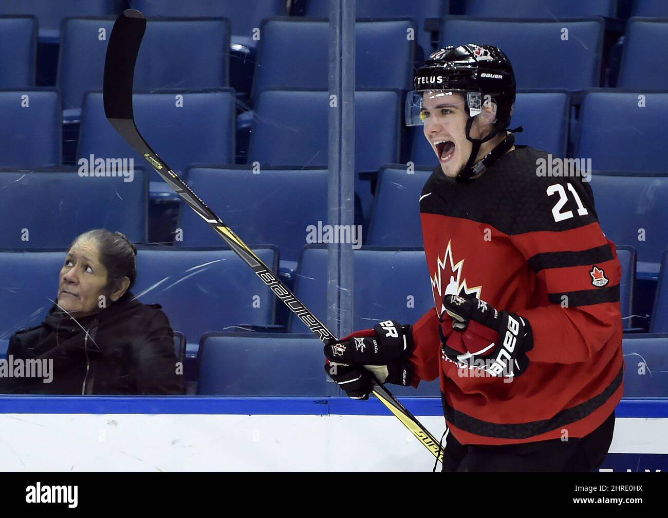 Canada's Michael McLeod (21) celebrates after scoring during first ...