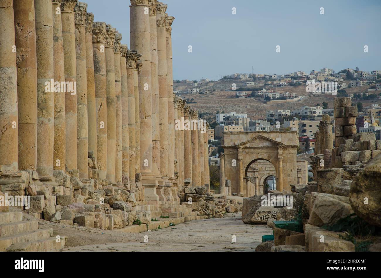 View of the Archaeological Site of Jerash. Historical place in Jerash ...