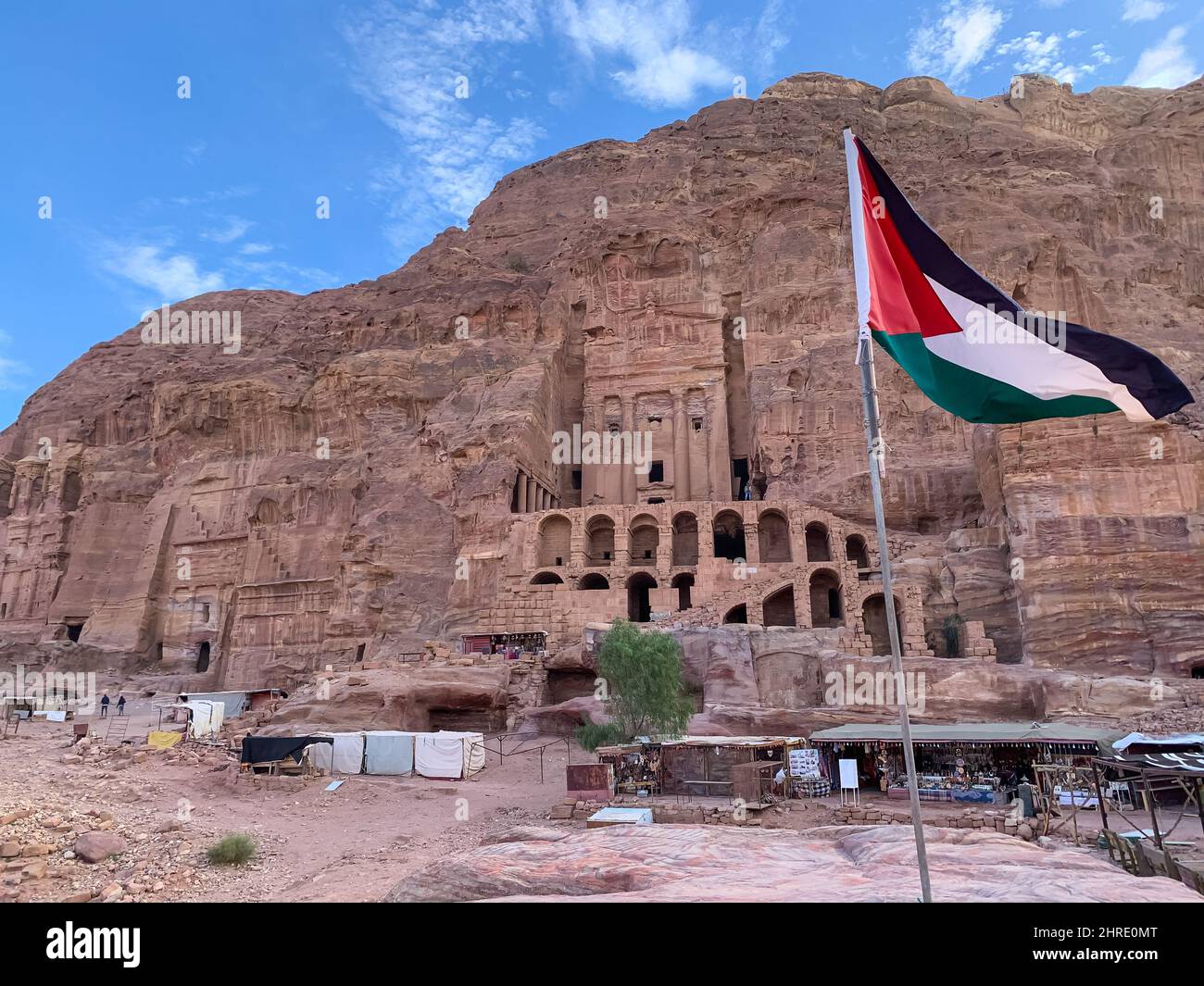 Aerial shot of Al-Khazneh in Petra, Jordan, UAE Stock Photo - Alamy