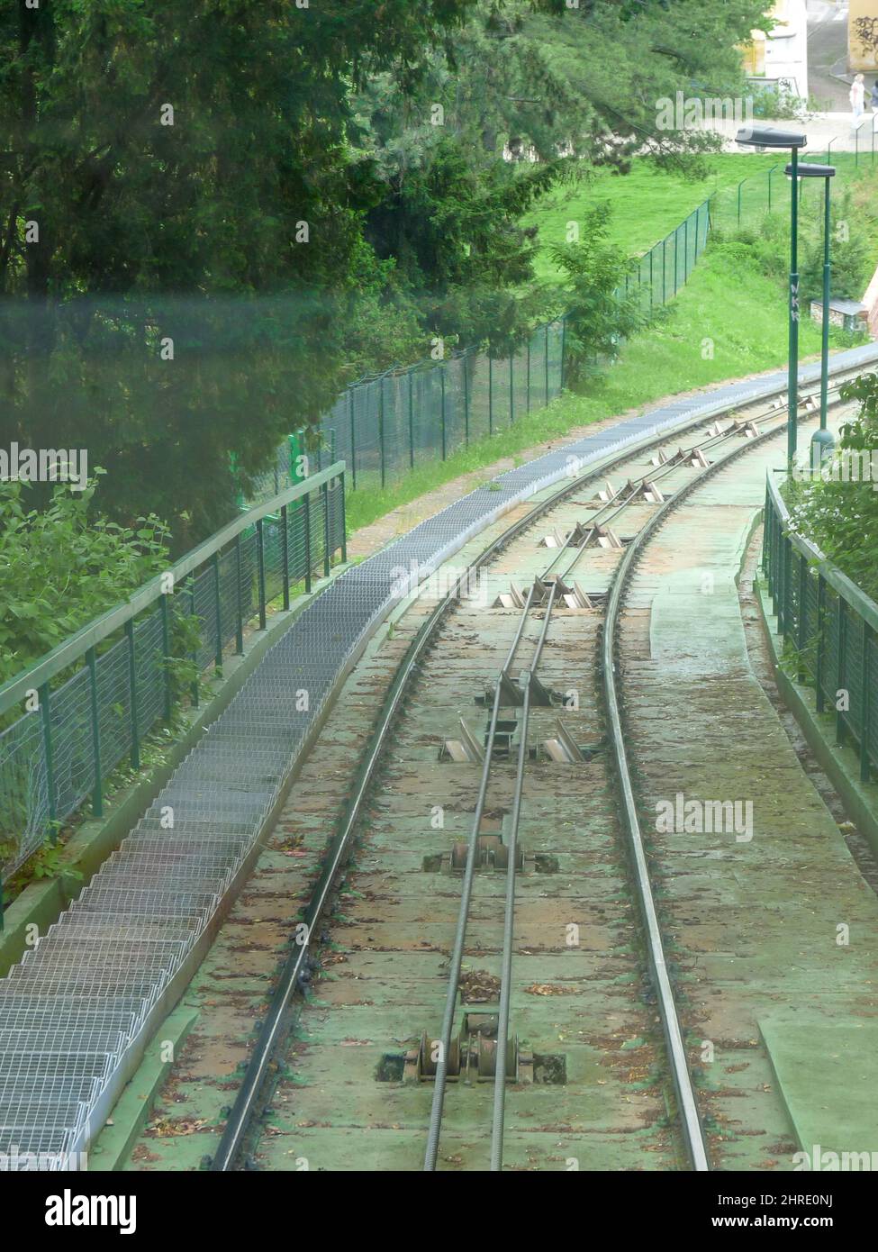 Narrow railroad in Prague Stock Photo - Alamy
