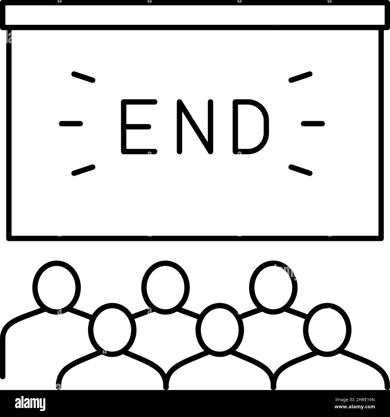 movie end in cinema line icon vector illustration Stock Vector Image ...