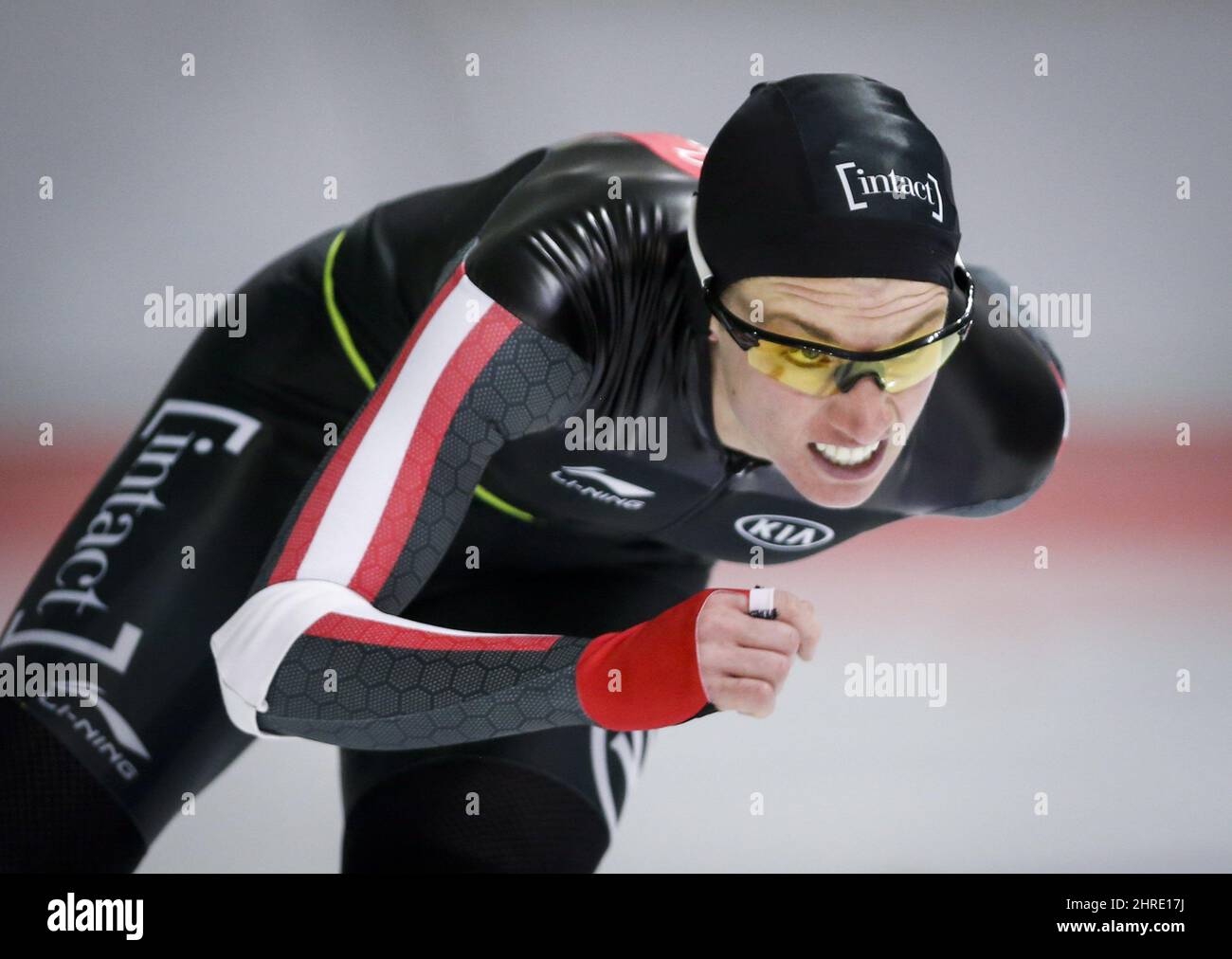 Brianne Tutt, of Alberta, skates during the women's 3000-metre race at ...