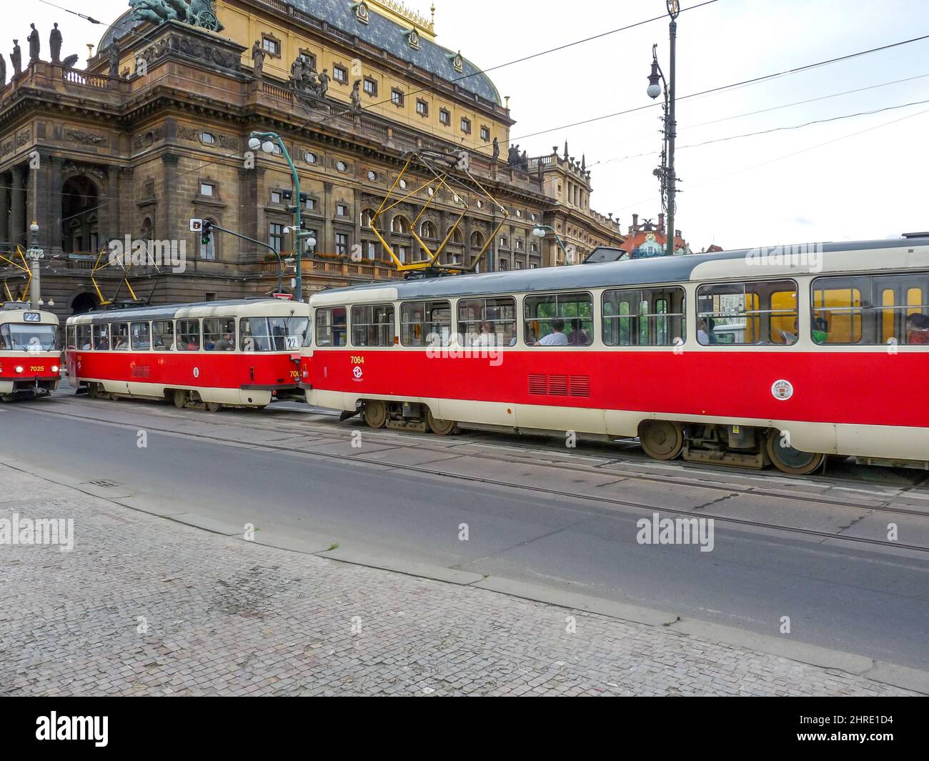 Tram moving in the streets of Prague Stock Photo - Alamy