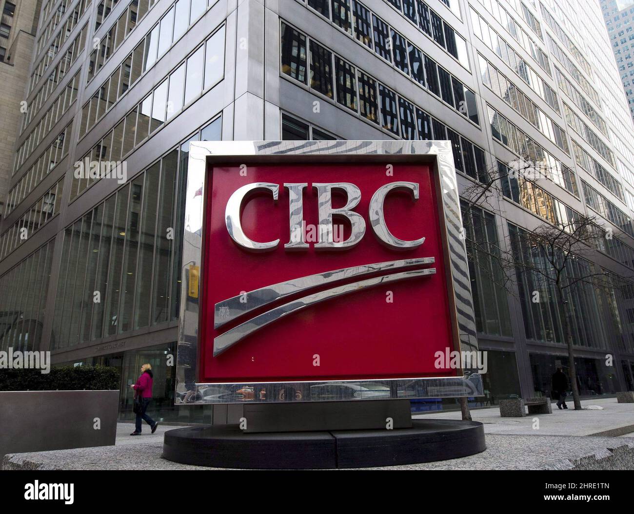 A CIBC sign is shown in Toronto's financial district on Thursday, Feb ...