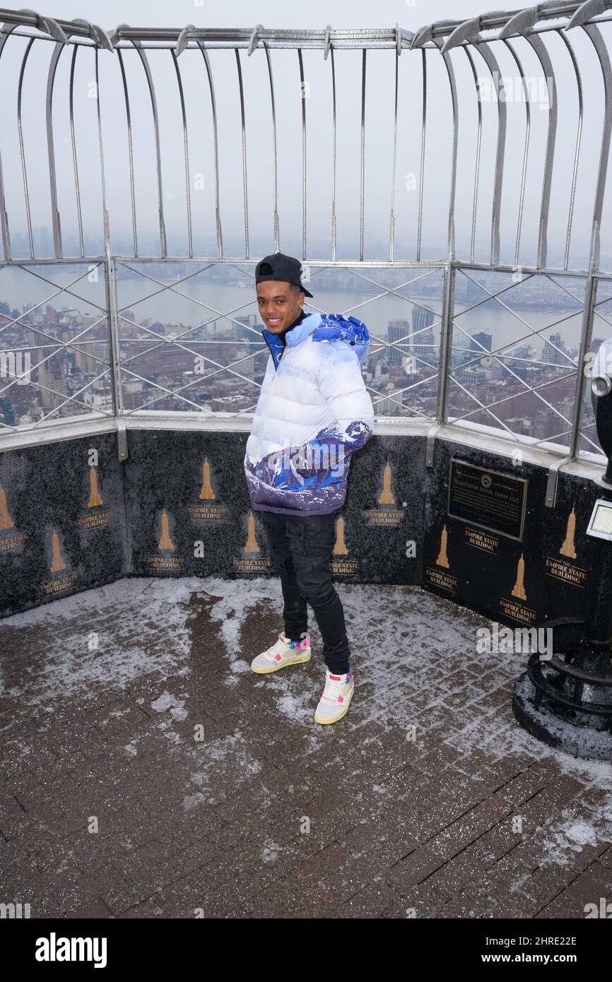 New York, United States. 25th Feb, 2022. Jabari Banks, star of Peacock ...