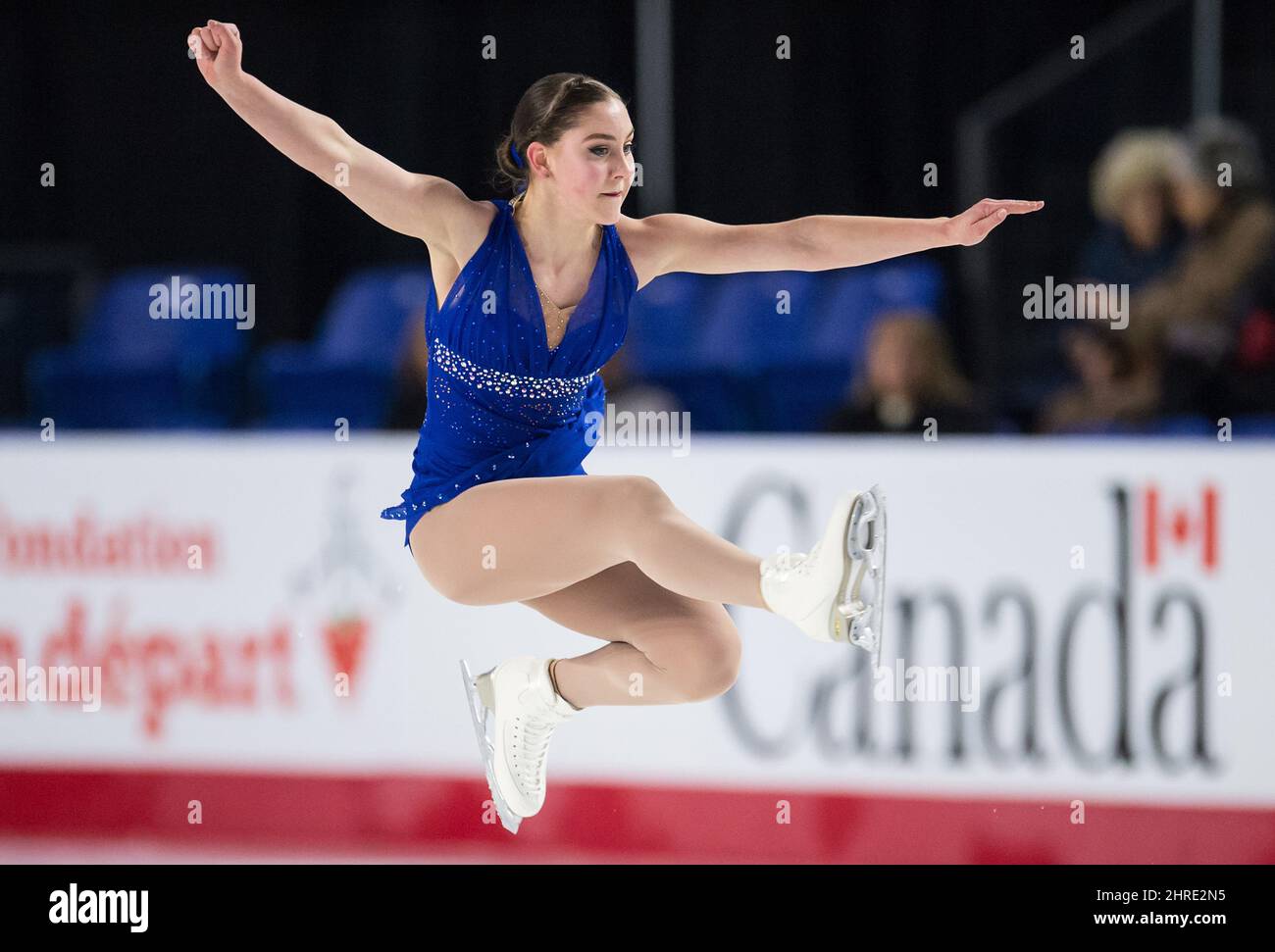Helene Carle, of Oakville, Ont., performs her short program during the ...