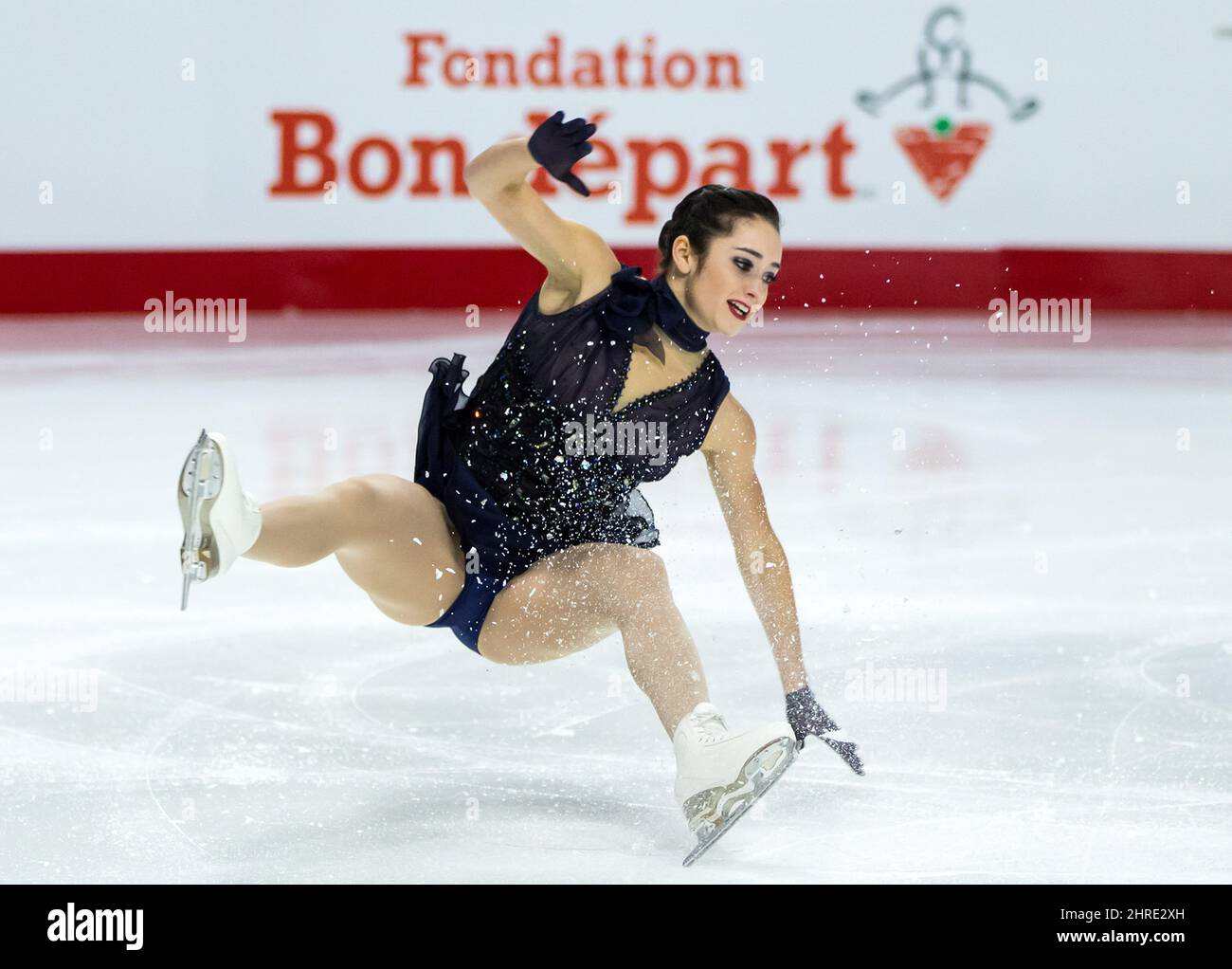 Kaetlyn Osmond, of Edmonton, Alta., falls while performing her short ...