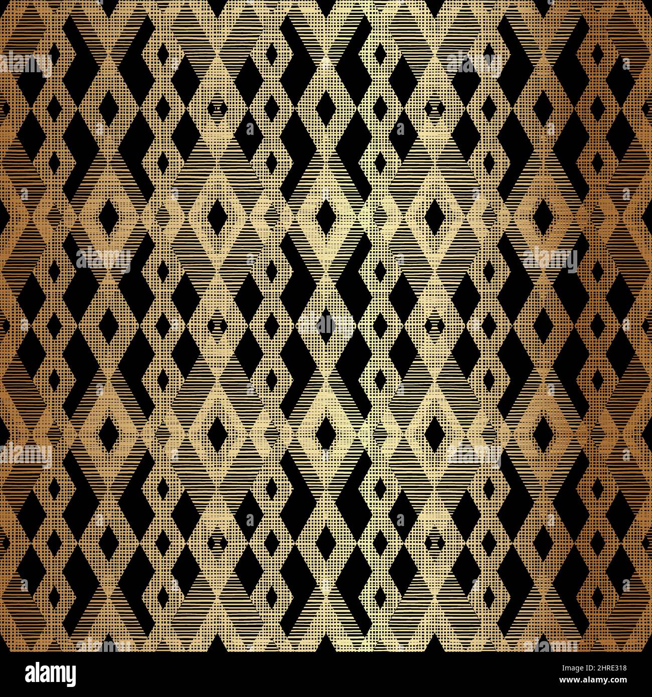 Mid-Century Elegant Gold Geometric Rhombus Seamless Pattern Design on ...