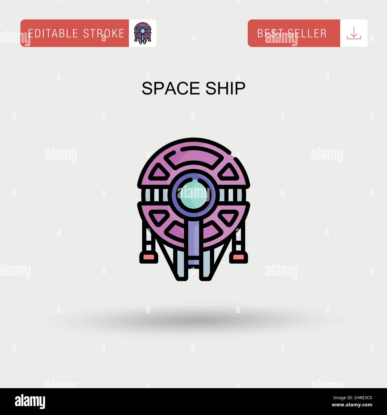 Space ship Simple vector icon Stock Vector Image & Art - Alamy