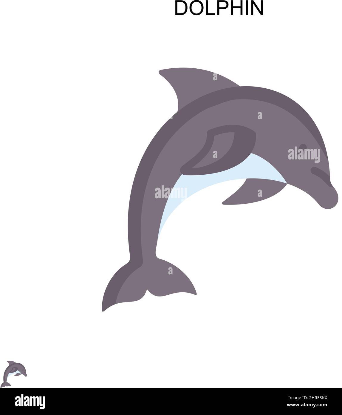 Dolphin Simple vector icon. Illustration symbol design template for web ...