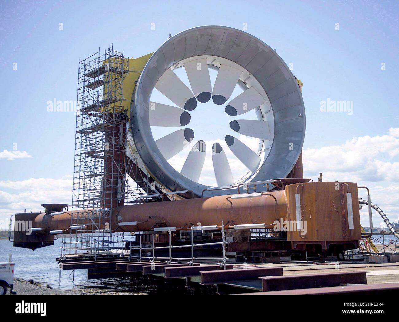 A turbine for the Cape Sharp Tidal project is seen at the Pictou ...