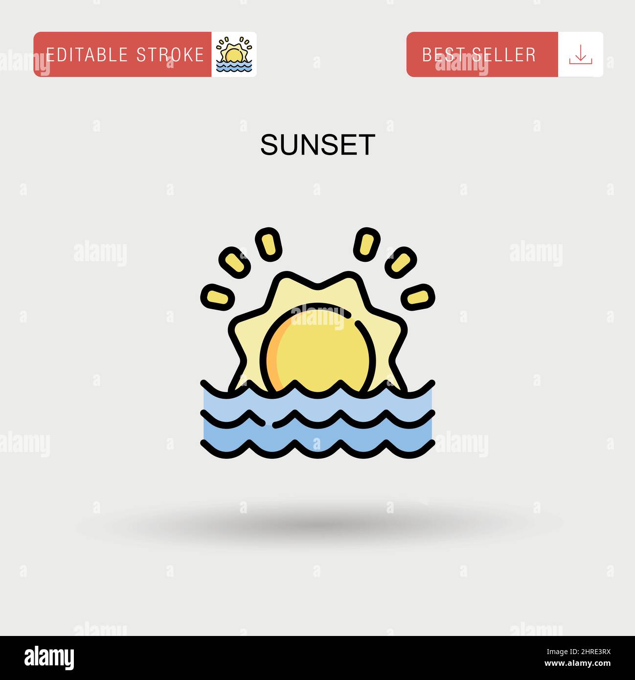 Beautiful sunset sea colorful sky Stock Vector Images - Alamy