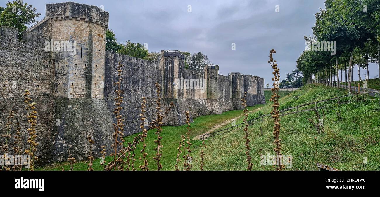 Aerial view of the city walls of Provins Stock Photo - Alamy
