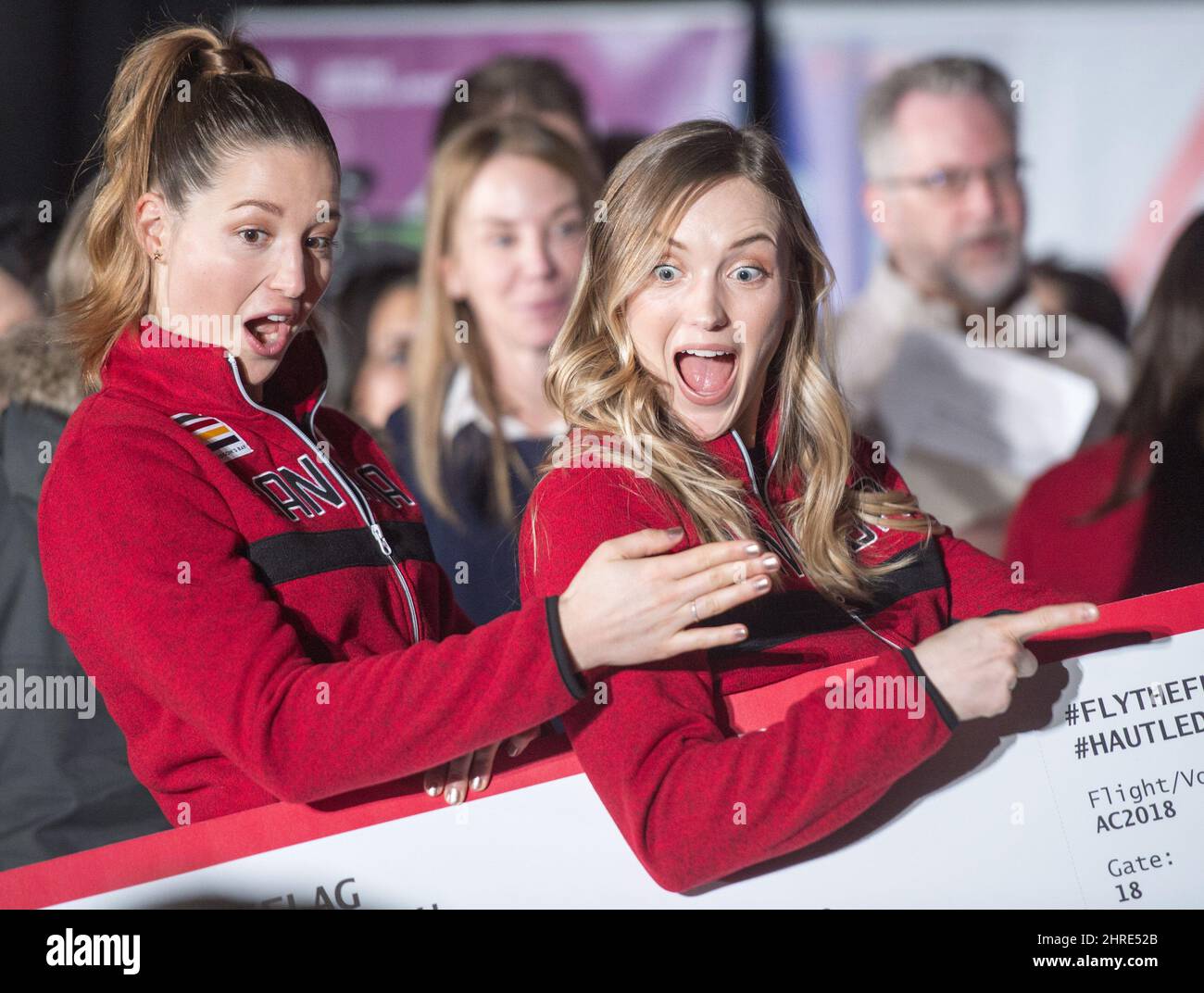 Chloe Dufour-Lapointe,left, and Justine Dufour-Lapointe pose for photos ...