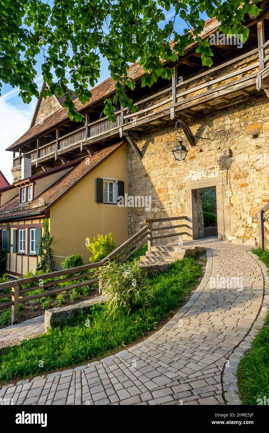 Vertical shot of a medieval style building in Rothenburg ob der Tauber ...