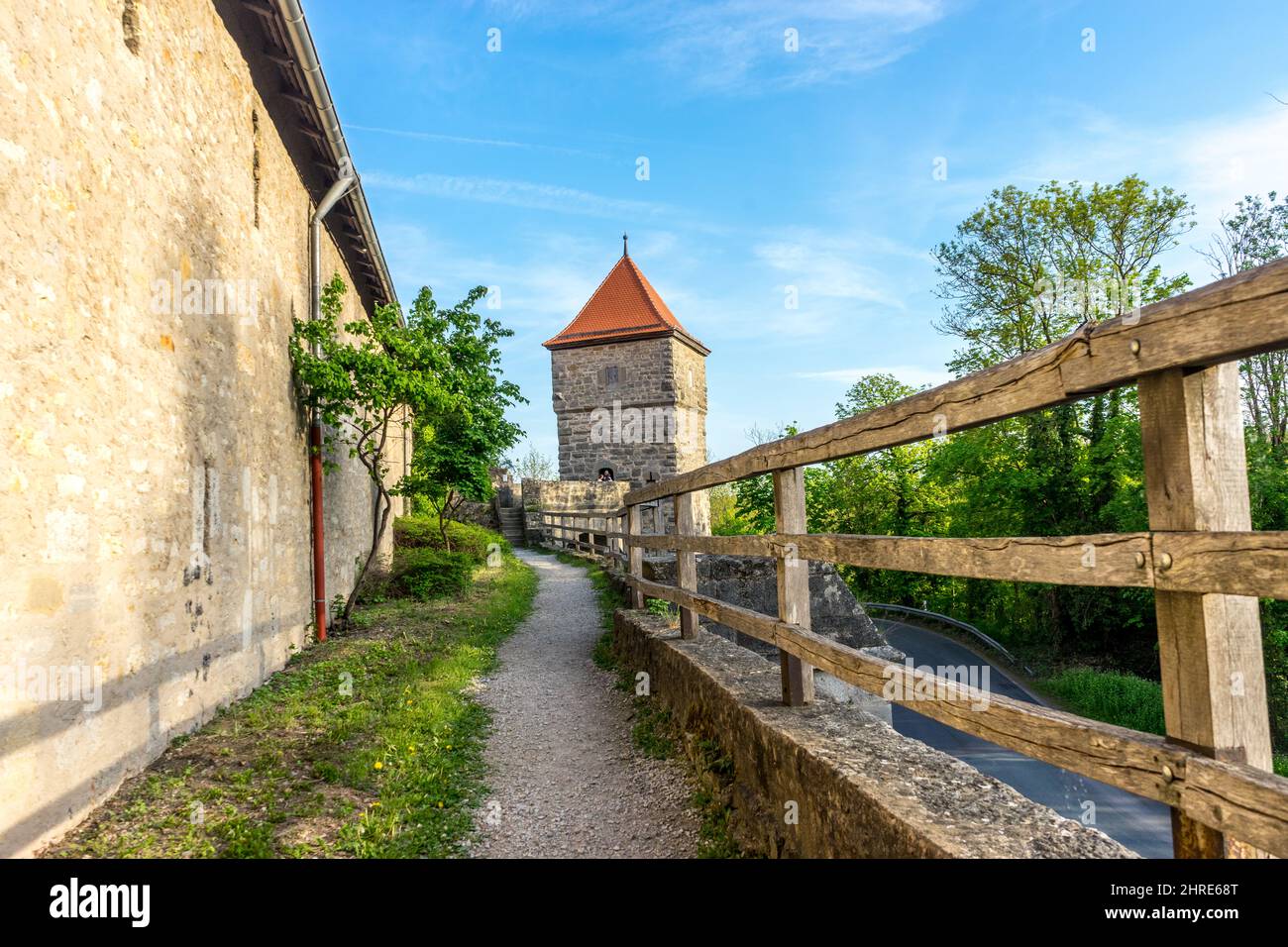 Path to the Stoeberlein Tower in Rothenburg ob der Tauber, Germany ...