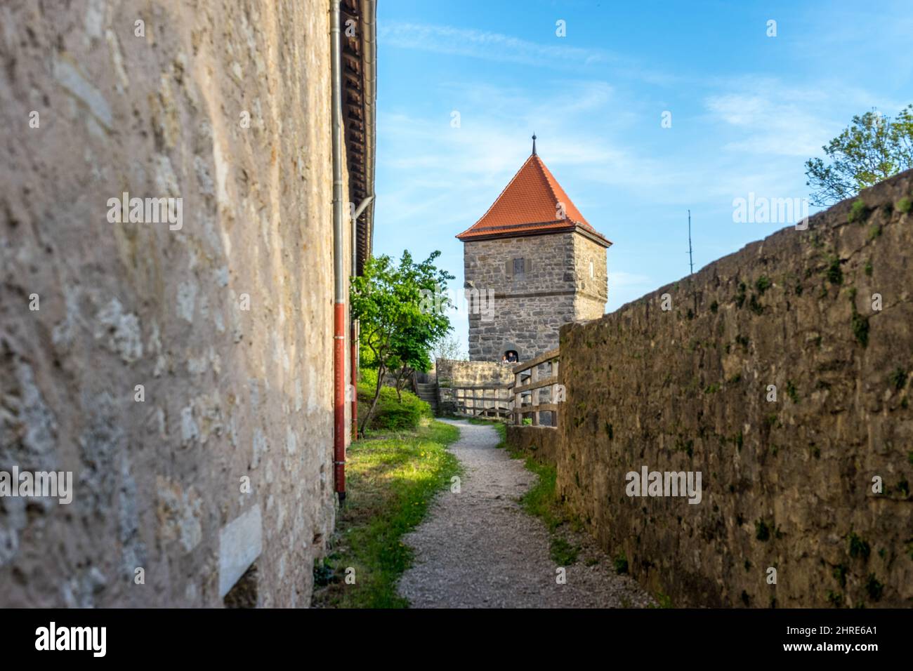 Path to the Stoeberlein Tower in Rothenburg ob der Tauber, Germany ...