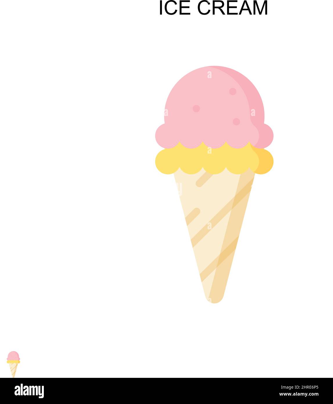 Ice cream Simple vector icon. Illustration symbol design template for ...