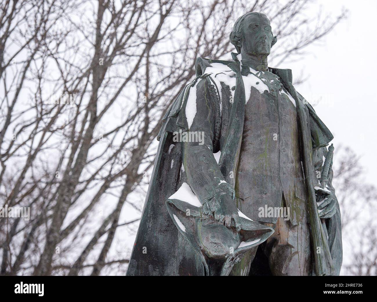 The statue of Edward Cornwallis, a controversial historical figure, is ...