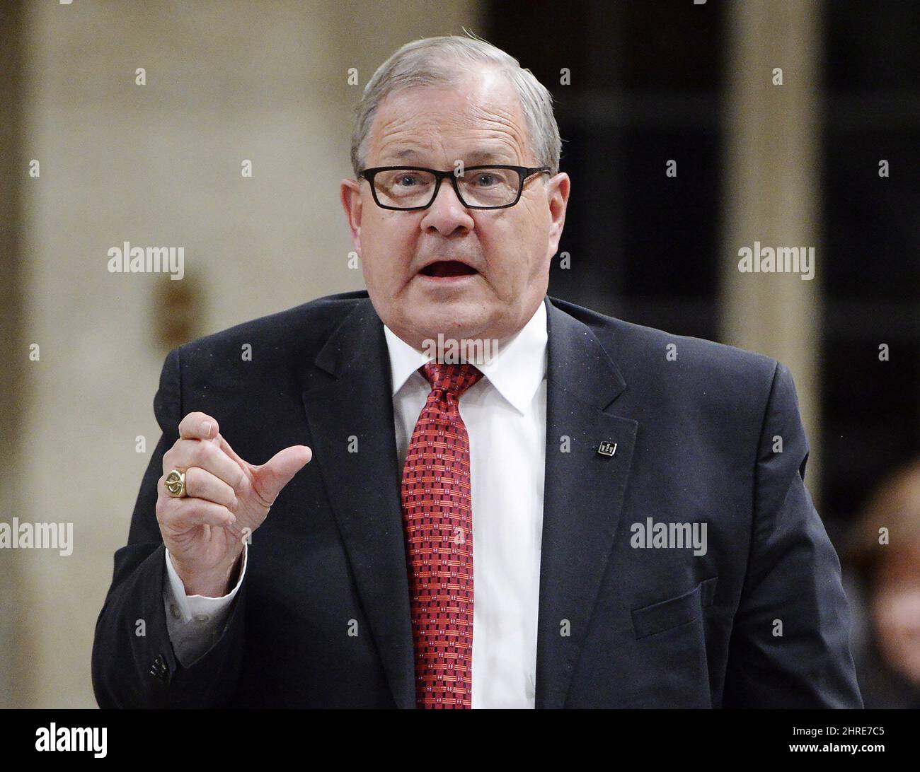 Minister of Agriculture Lawrence MacAulay rises during question period ...