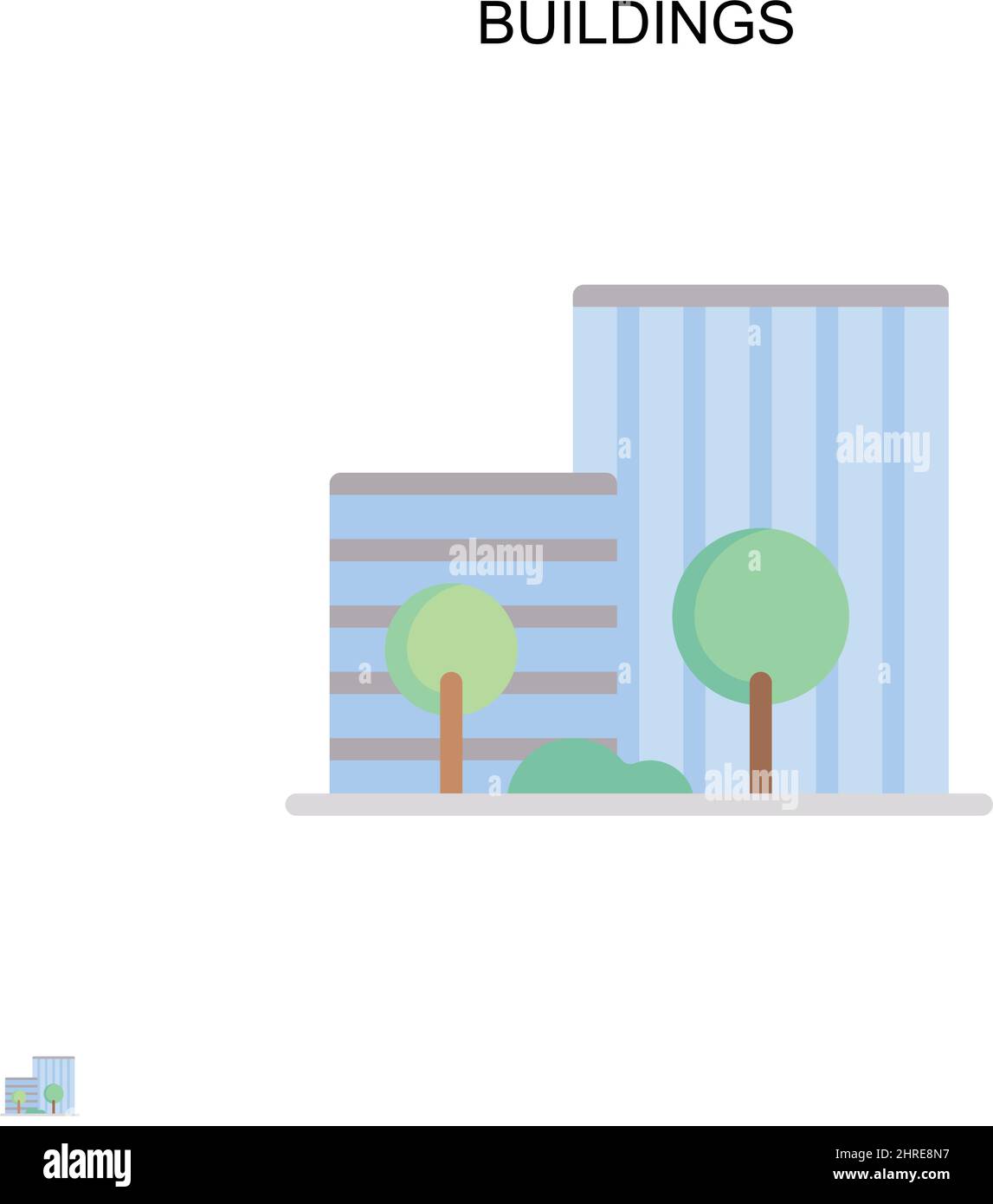 Buildings Simple vector icon. Illustration symbol design template for ...