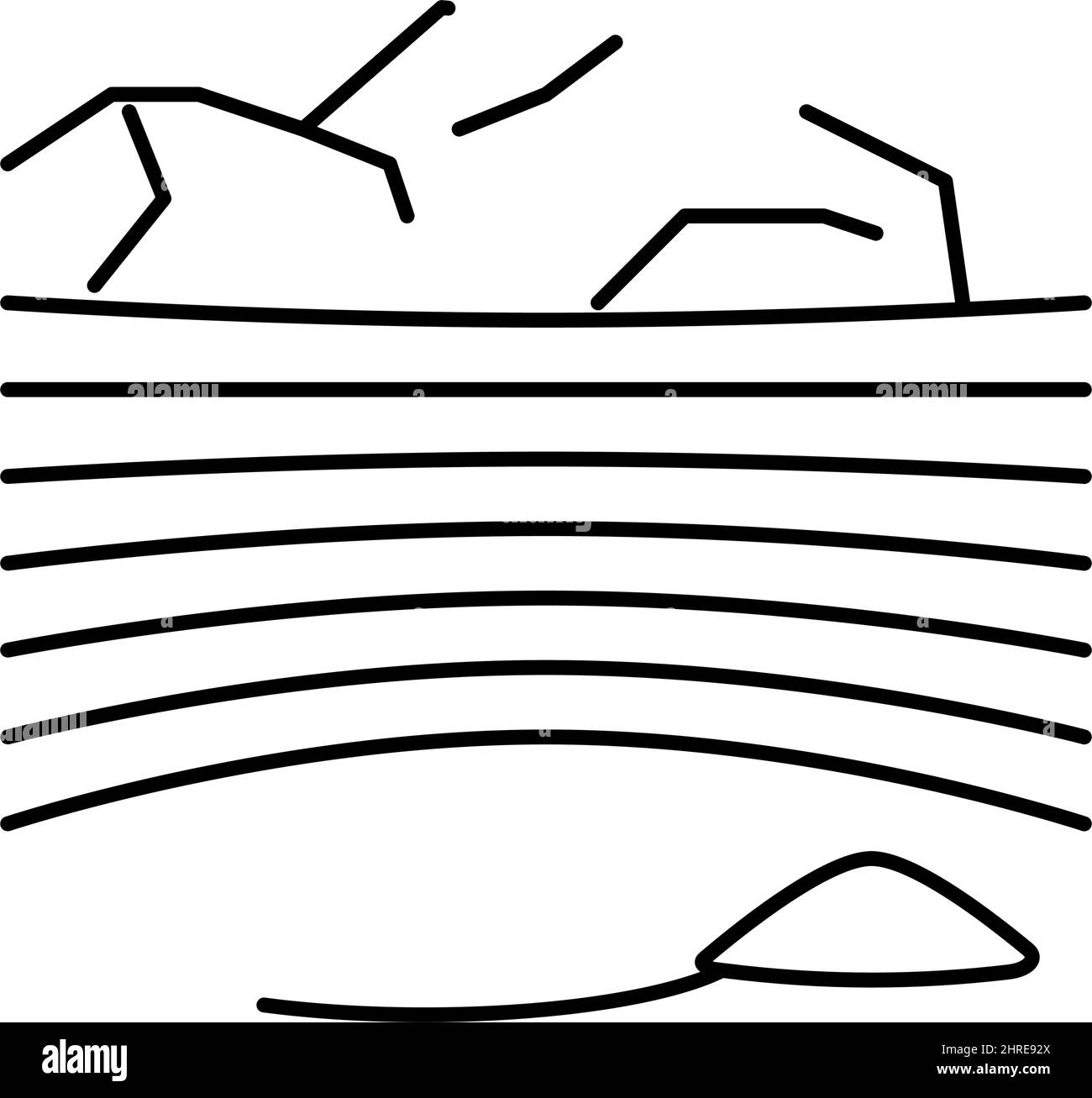 opencast goldmine line icon vector illustration Stock Vector Image ...