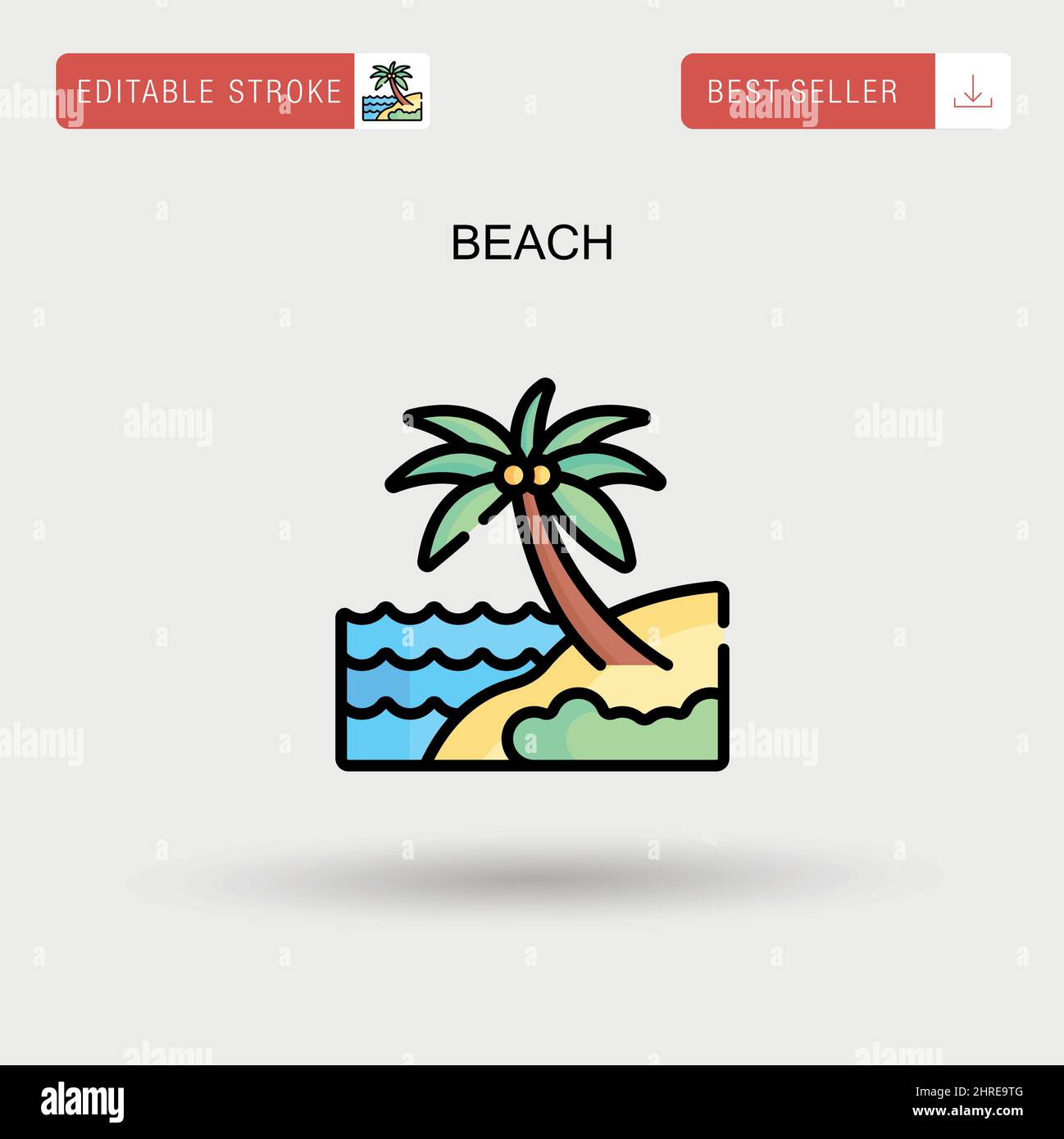 Beach Simple vector icon Stock Vector Image & Art - Alamy