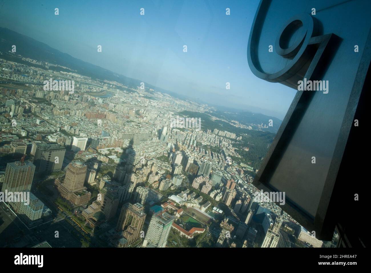View from the observation deck on the 88th floor of Taipei 101, Taipei ...