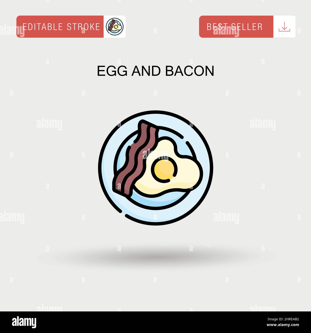 Fried bacon egg breakfast Stock Vector Images - Alamy
