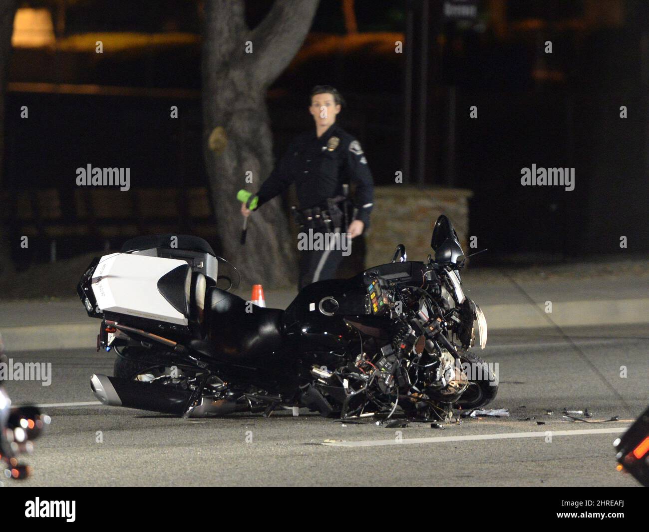 A damaged motorcycle from the motorcade with Prime Minister Justin ...
