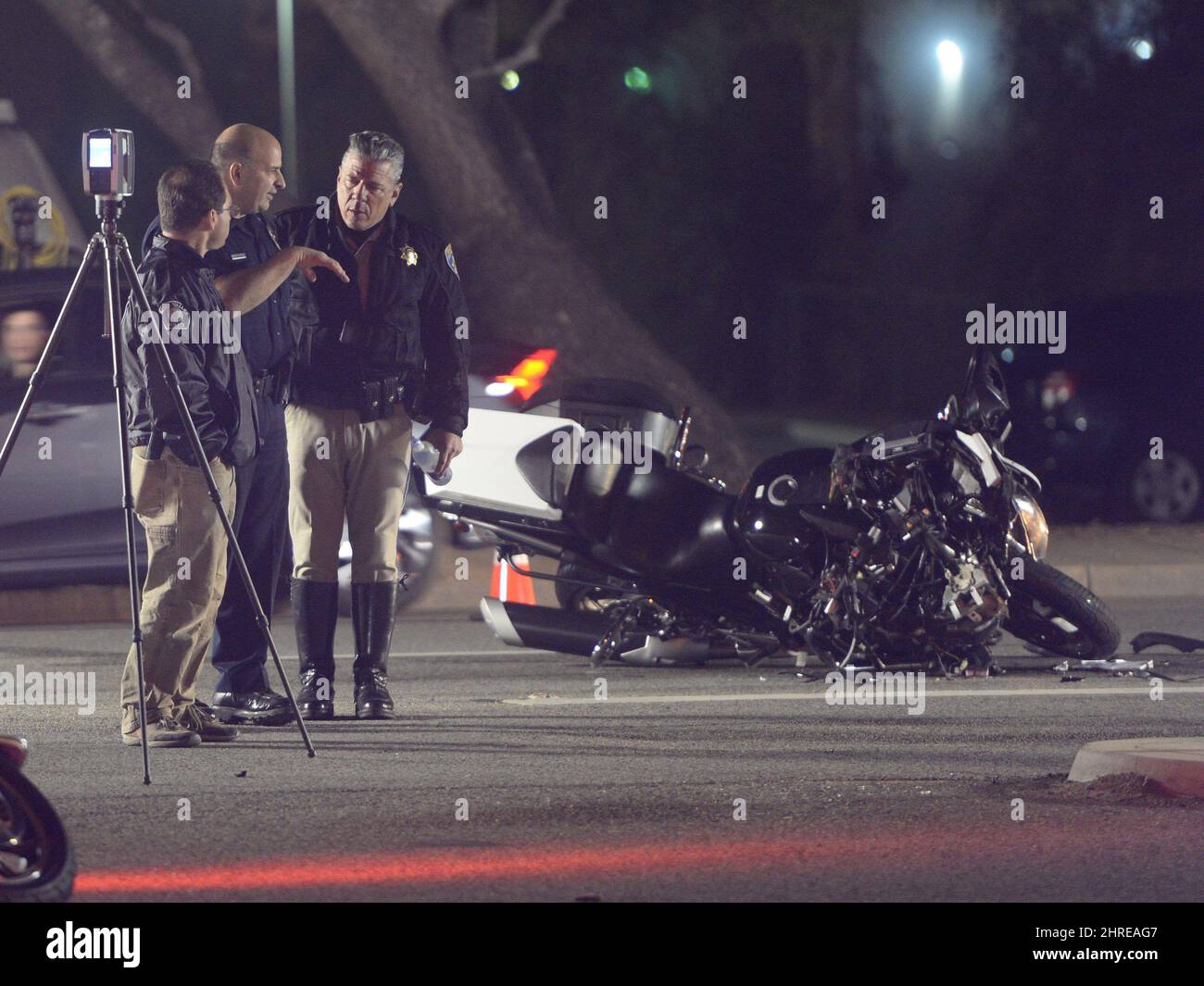 A damaged motorcycle from the motorcade with Prime Minister Justin ...