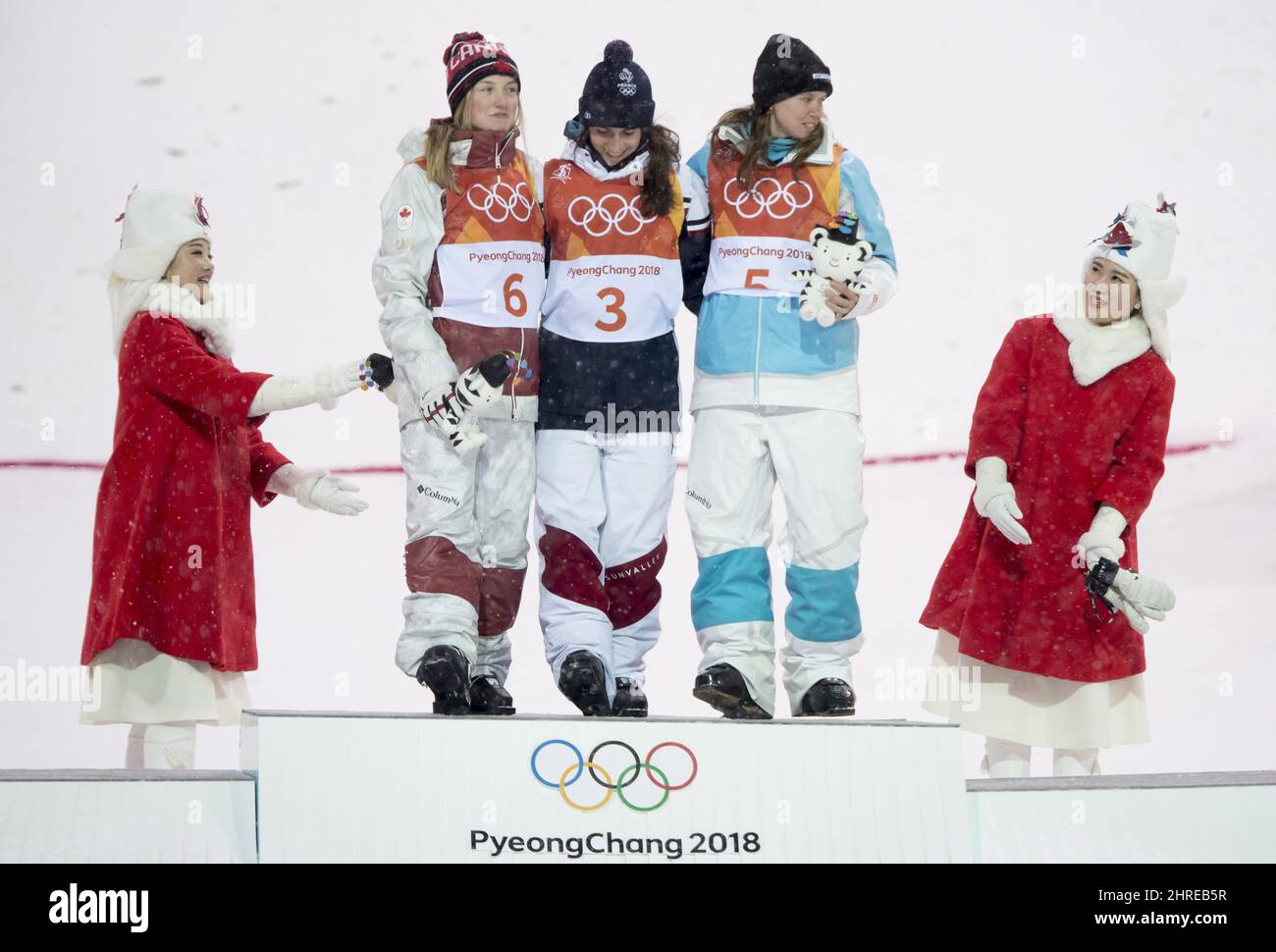 Silver medal winner Justine Dufour-Lapointe, of Canada, left to right ...