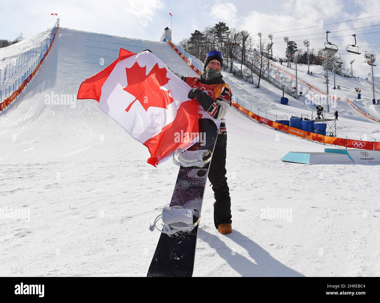 Laurie Blouin of Canada celebrates her silver medal in the women's ...