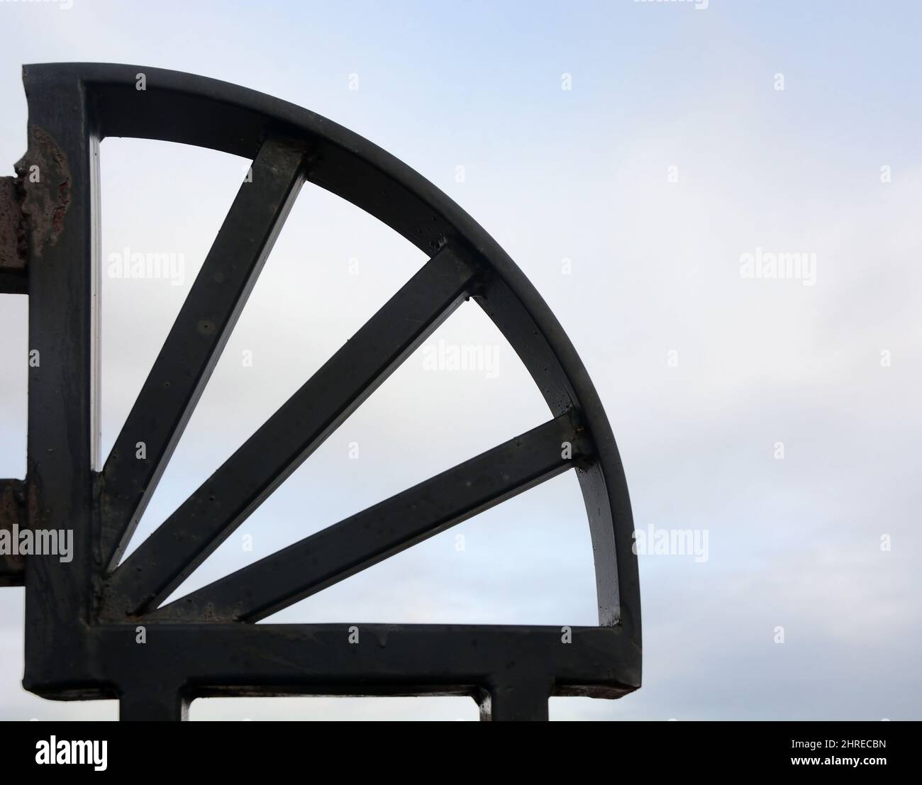Detail of a metal fence - a semicircle with lines, close-up photo Stock ...