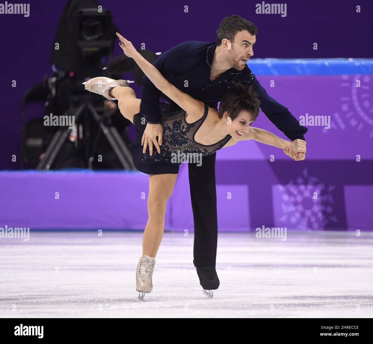 Canada's Meagan Duhamel and Eric Radford compete in the pairs figure skating short program at ...