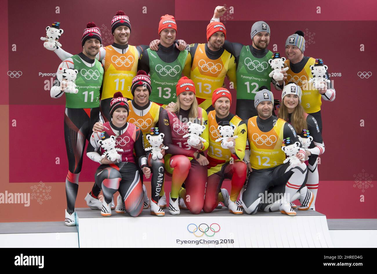 Canadian lugers Alex Gough, Sam Edney, Tristan Walker and Justin Snith ...